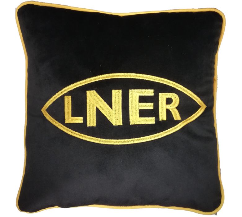 LNER Railway Logo Embroidered Black Velvet Cushion – Golden Avenue